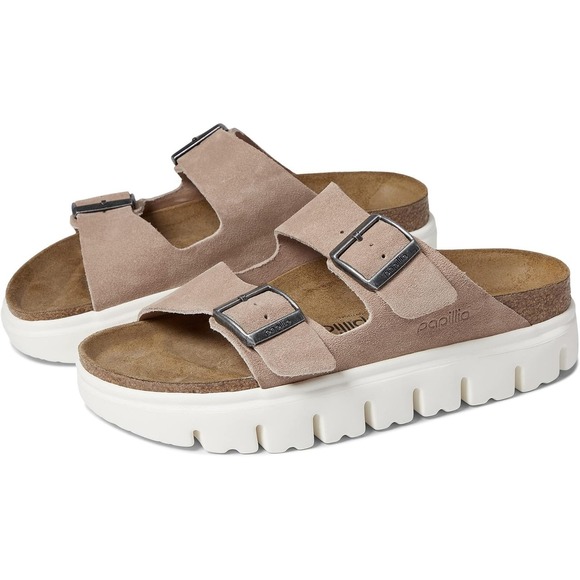 Papillio | Shoes | Papillio By Birkenstock Platform Sandals Tan Suede ...